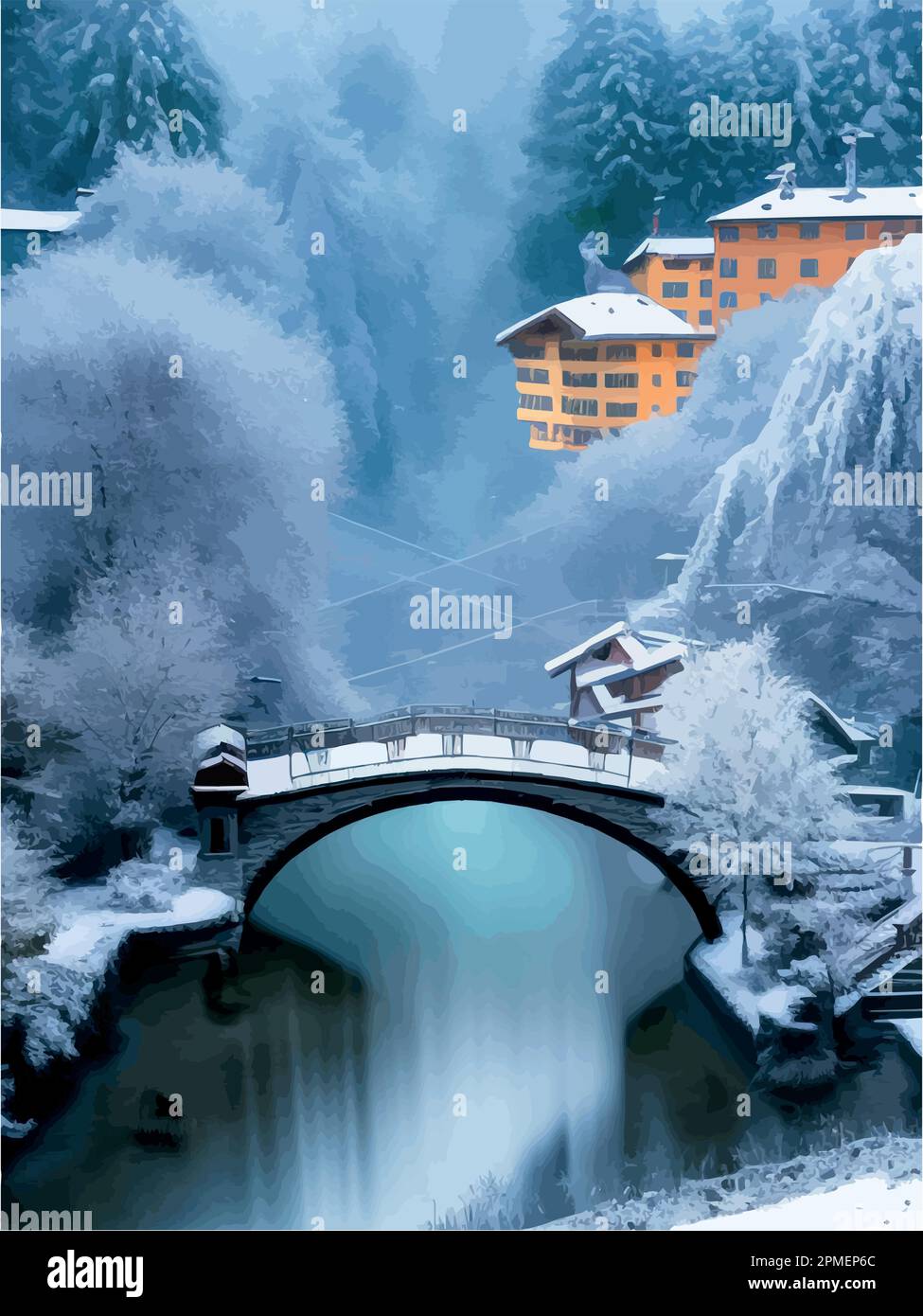 Winter in romania Stock Vector Images - Alamy