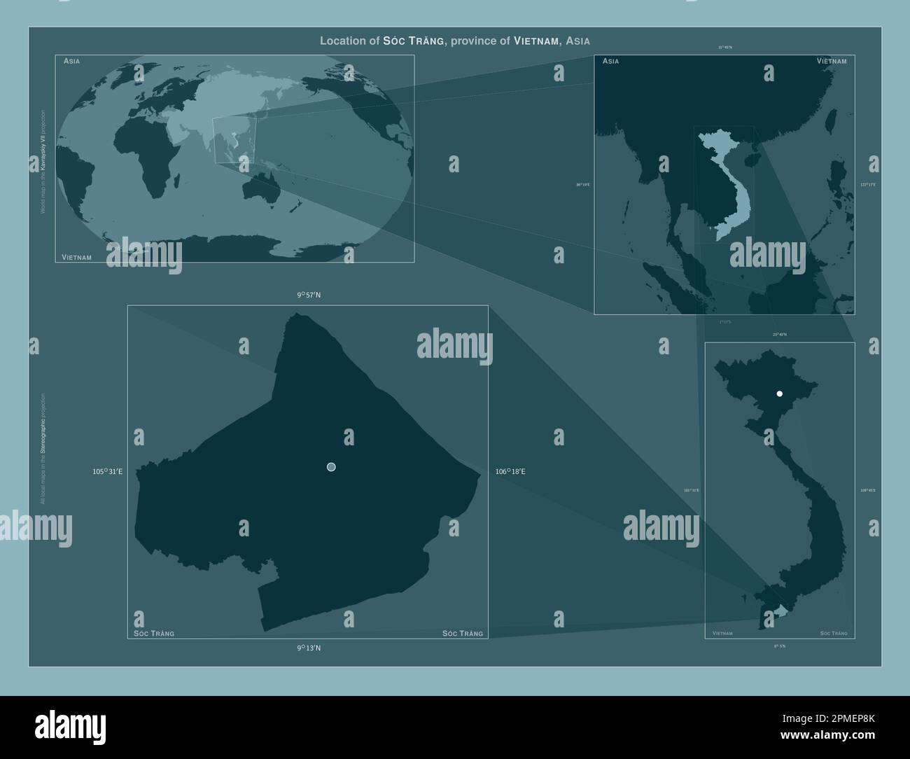 Soc Trang, province of Vietnam. Diagram showing the location of the ...
