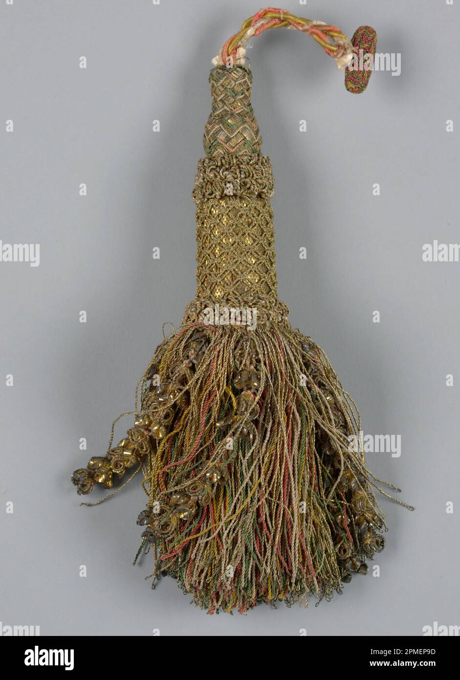 Tassel (Spain); metal foil, metallic thread, and silk on wood core ...