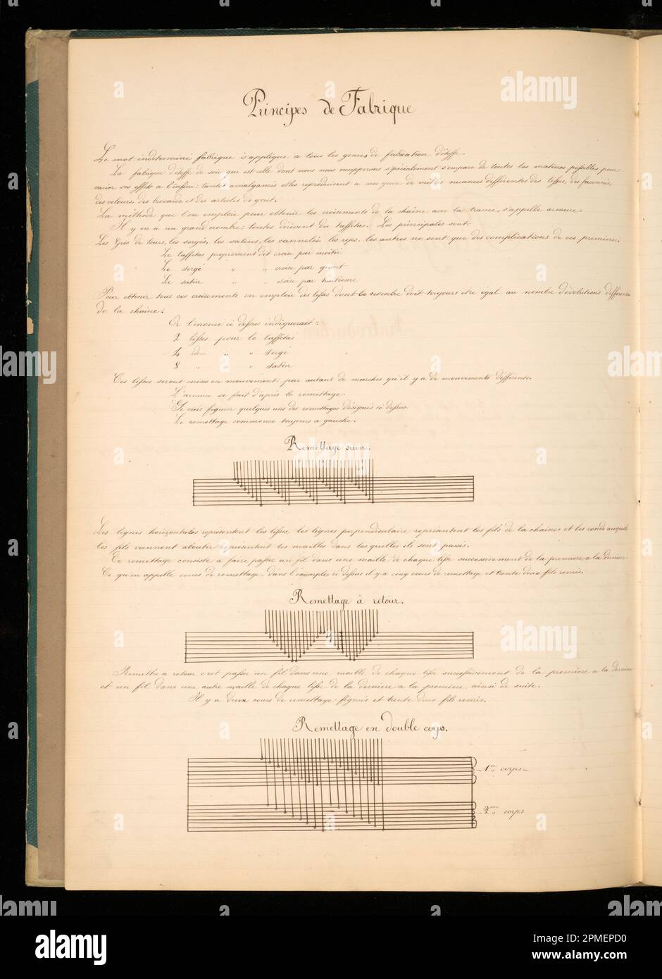Weaver's Thesis Book, Cahier de Theorie 1848; France; paper, bound with ...