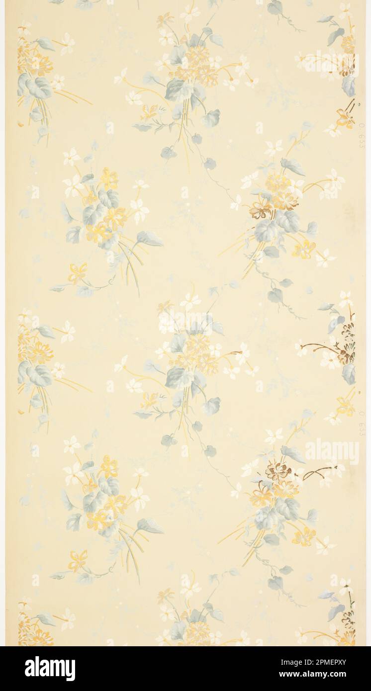 Sidewall (USA); machine-printed paper, liquid mica; 92 x 49 cm (36 1/4 ...