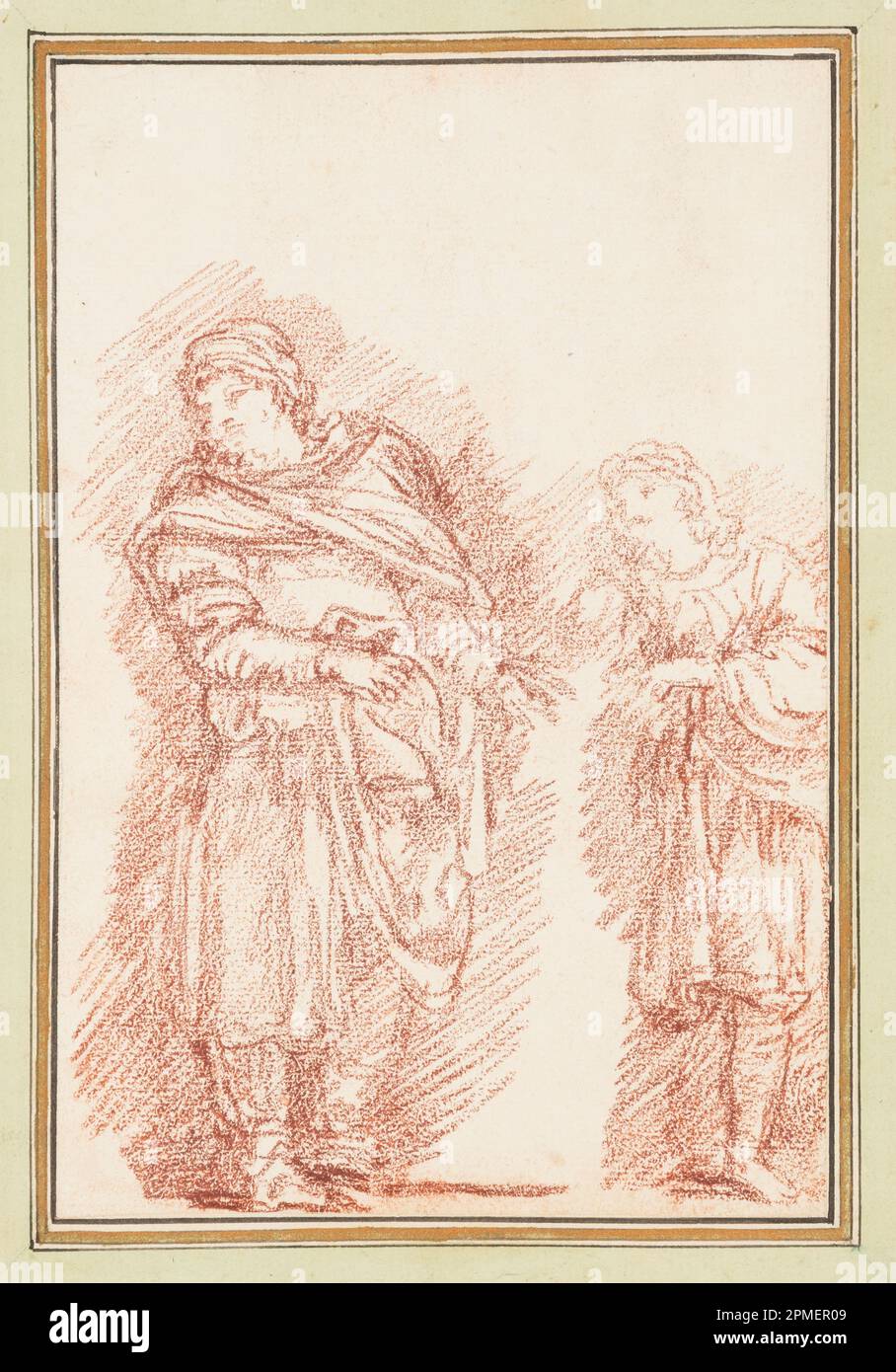 Drawing, Standing figures in Renaissance dress; Jean-Robert Ango ...