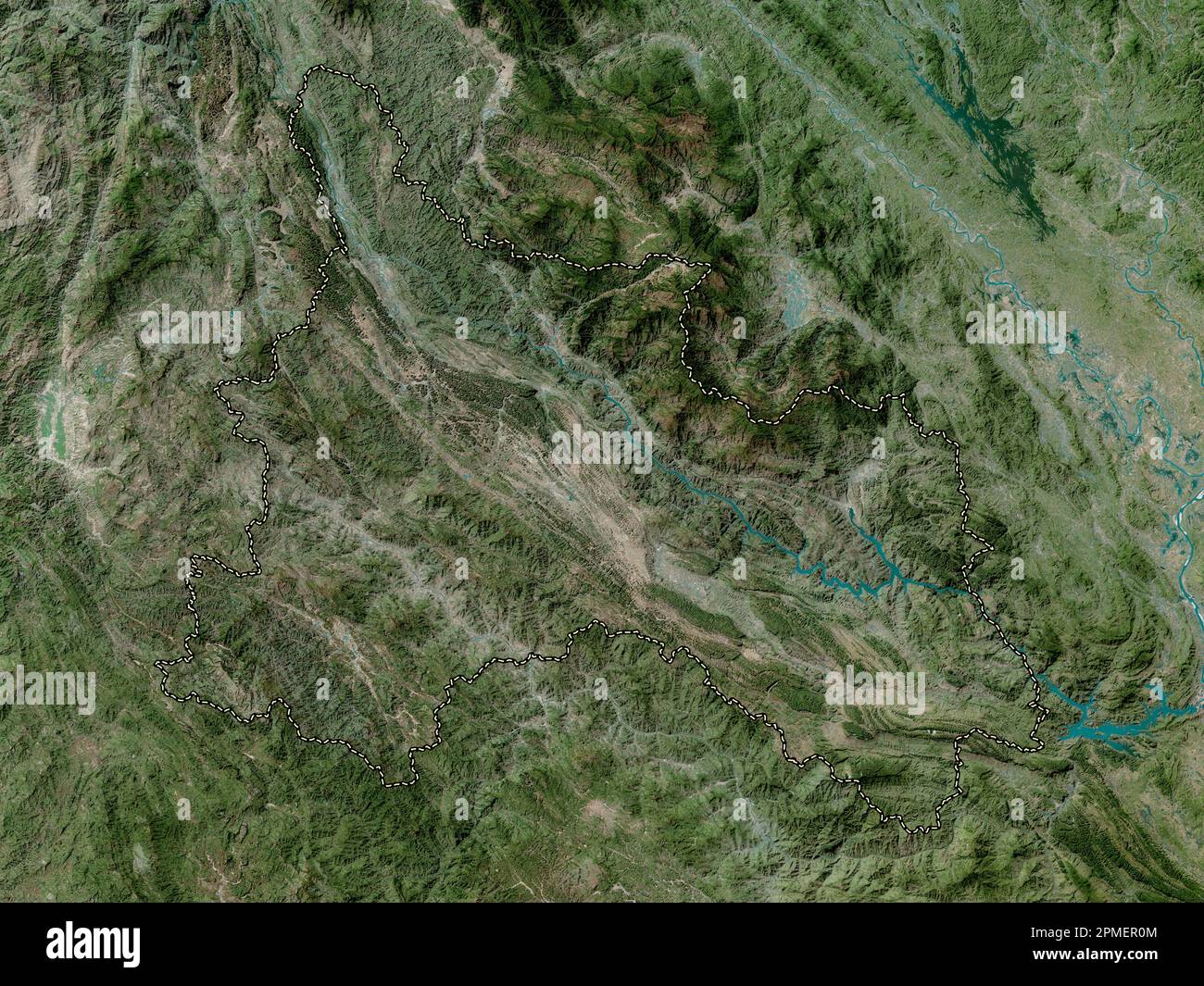 Son La, province of Vietnam. High resolution satellite map Stock Photo ...