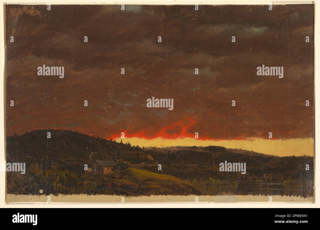 Drawing, Sunset, Hudson Valley; Frederic Edwin Church (American, 1826 ...