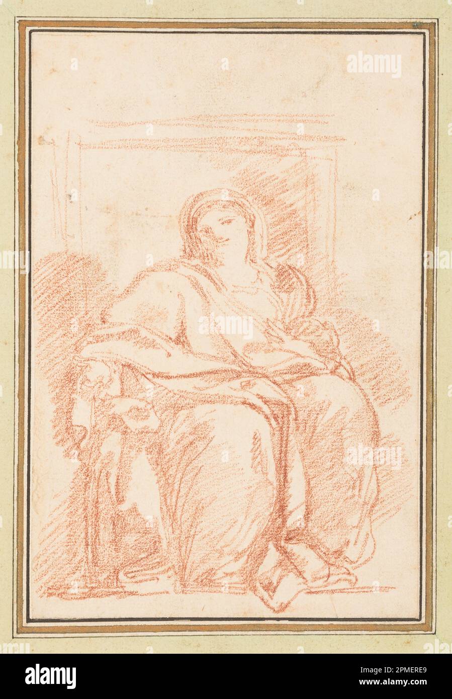 Drawing, Seated female figure in robes; Jean-Robert Ango (French ...