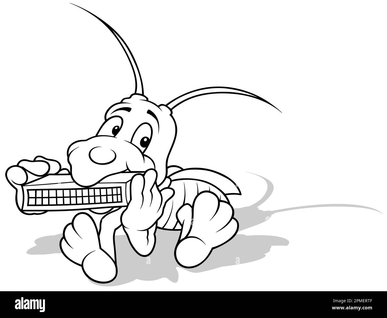 Harmonica Line Drawing