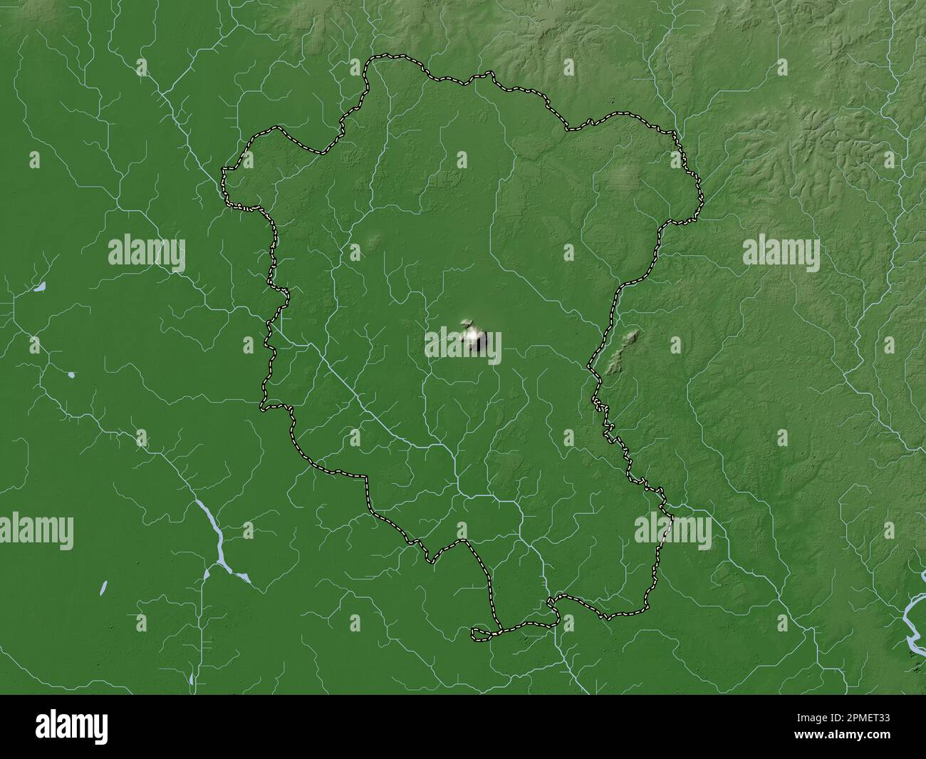 Tay Ninh, province of Vietnam. Elevation map colored in wiki style with ...