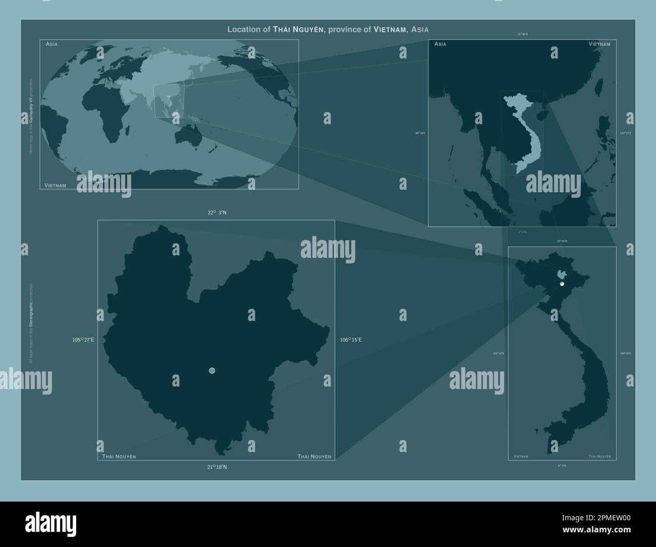 Thai Nguyen, province of Vietnam. Diagram showing the location of the ...