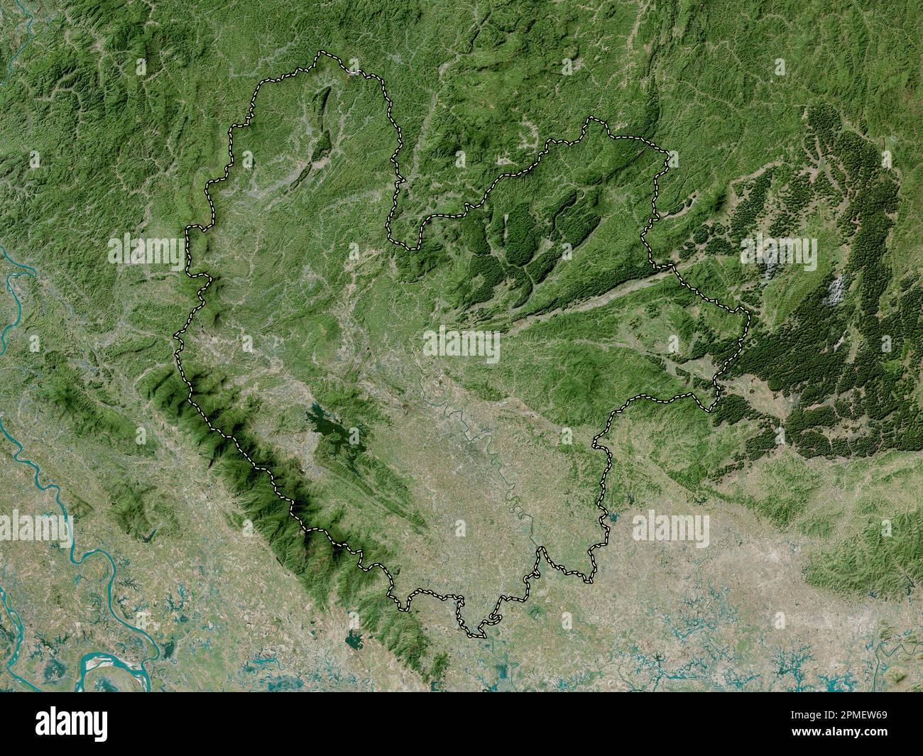 Thai Nguyen, province of Vietnam. High resolution satellite map Stock ...