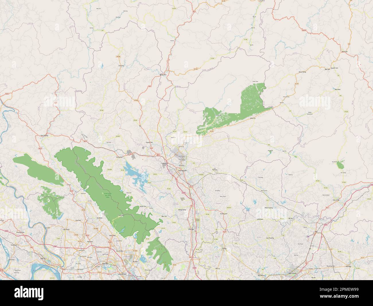 Thai Nguyen, province of Vietnam. Open Street Map Stock Photo - Alamy