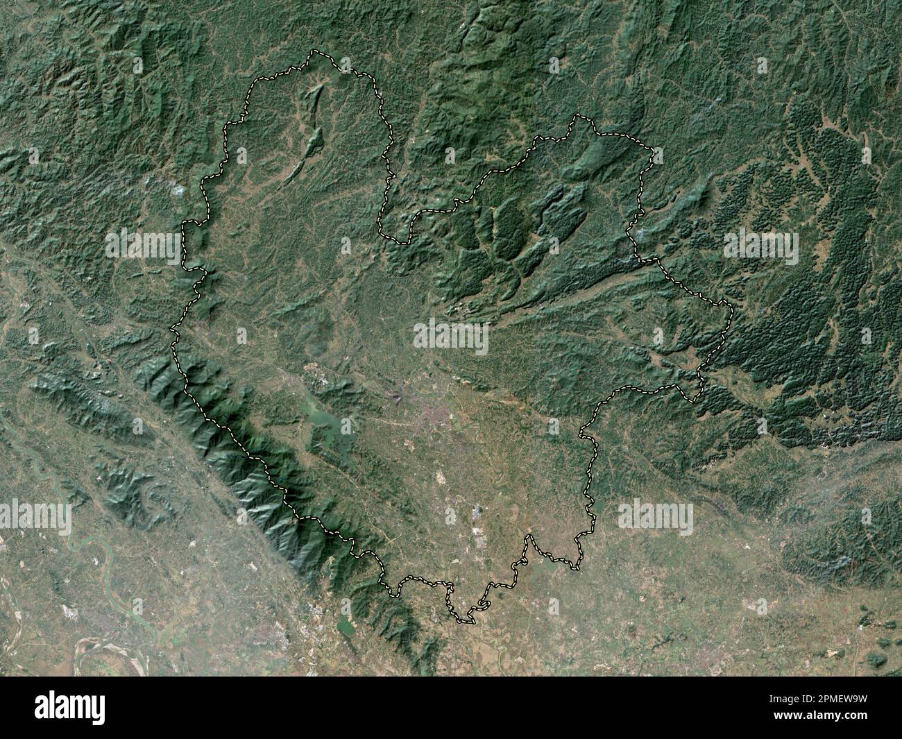 Thai Nguyen, province of Vietnam. Low resolution satellite map Stock ...