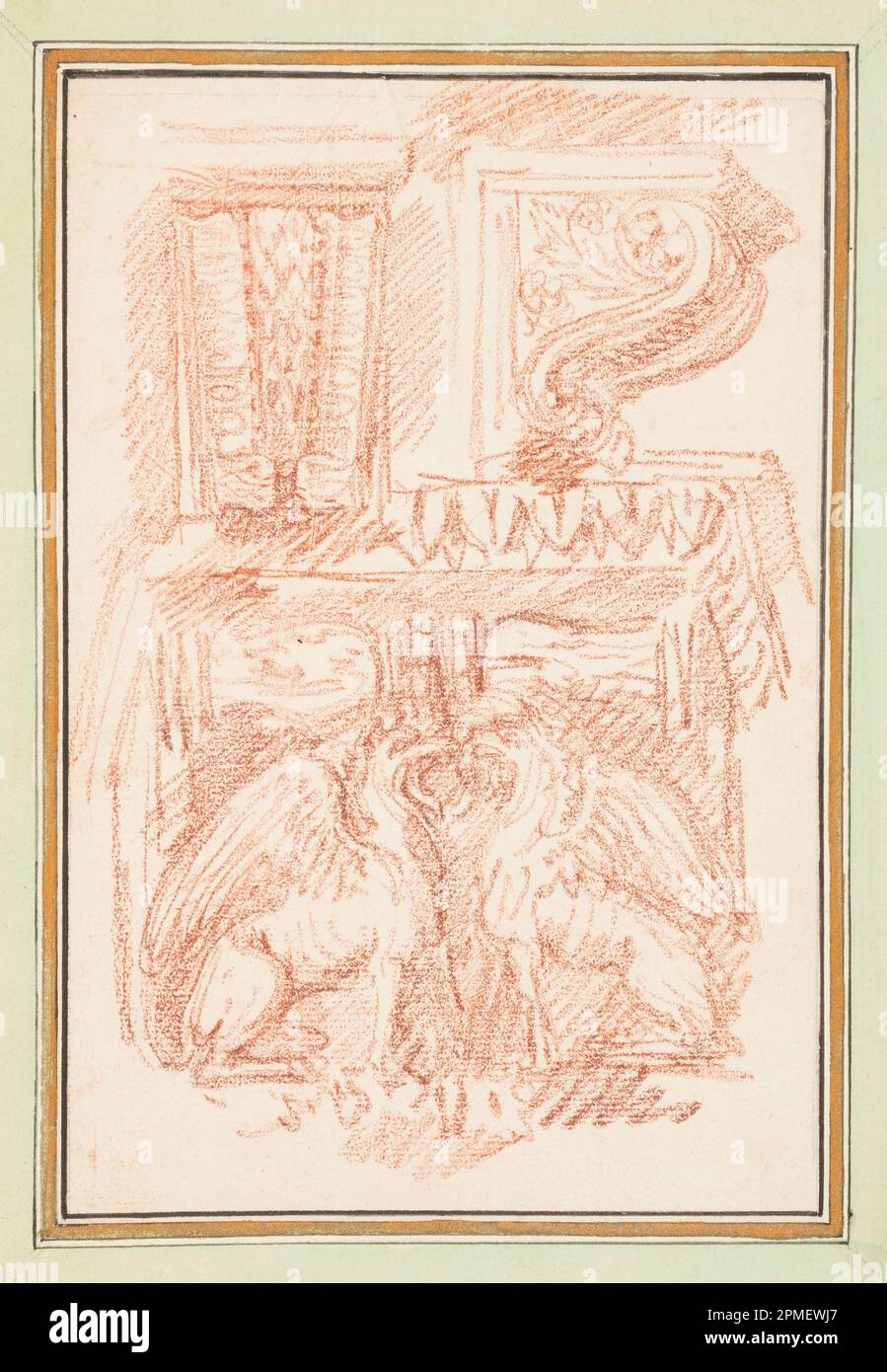 Bound Drawing, Brackets and a Column Capital with Eagles, in Dessins d ...