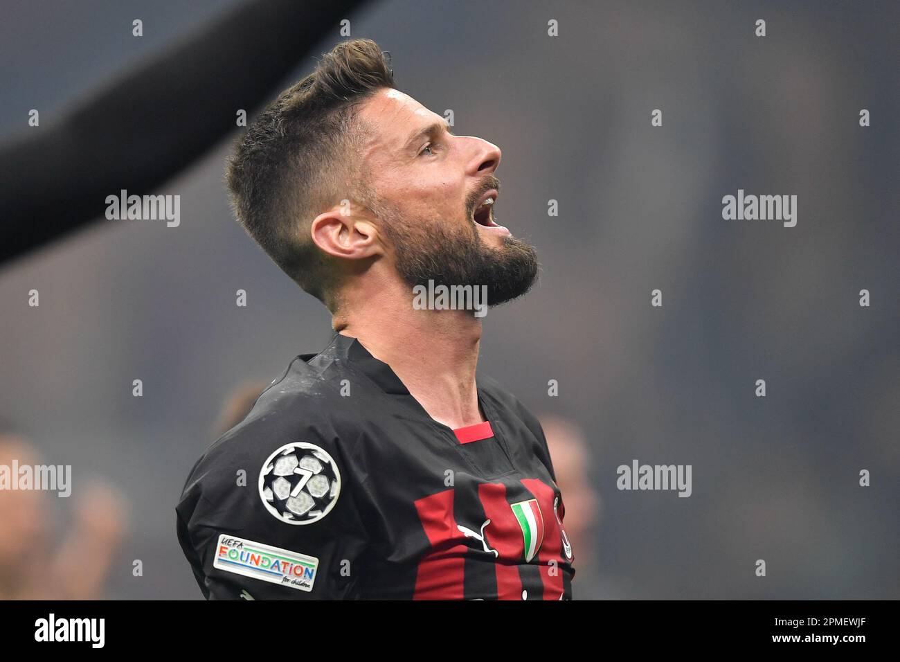 Milano, Italy. 12th Apr, 2023. Olivier Giroud of AC Milan seen after ...
