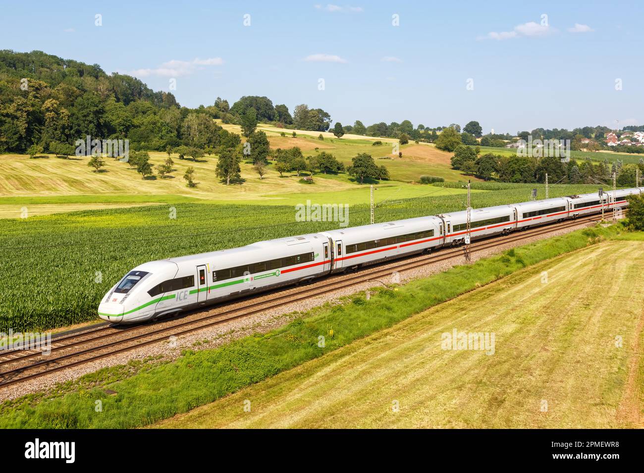Uhingen, Germany - July 21, 2021: ICE 4 high-speed train of Deutsche ...