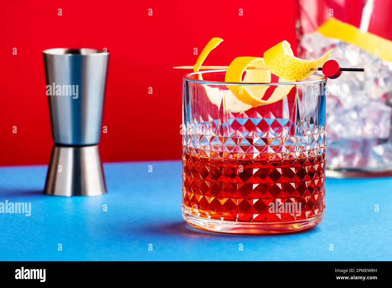 Sazerac, alcoholic cocktail drink with cognac, bourbon, absinthe ...