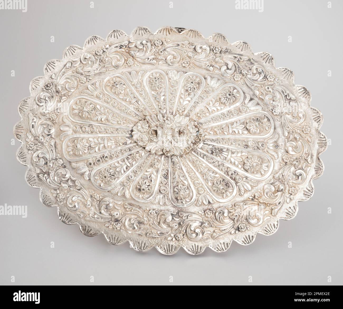 Mirror; repoussé and chased silver, mirrored plate glass Stock Photo ...