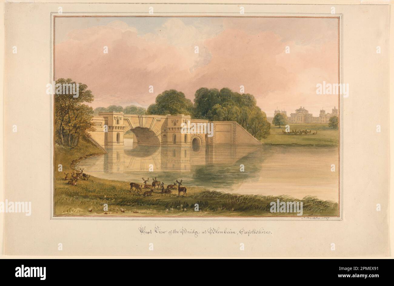 Drawing, West View of Bridge at Blenheim Oxfordshire; Designed by John ...