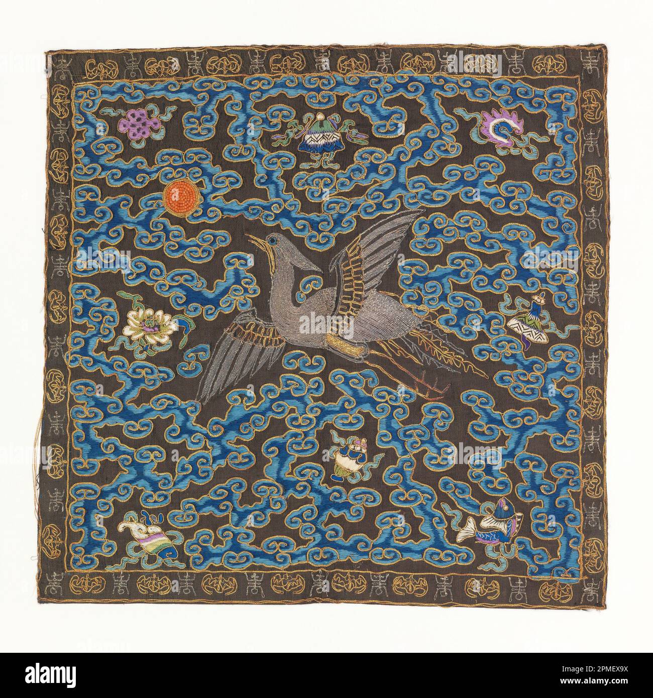 Rank Badge (China); silk and metallic embroidery on silk foundation ...