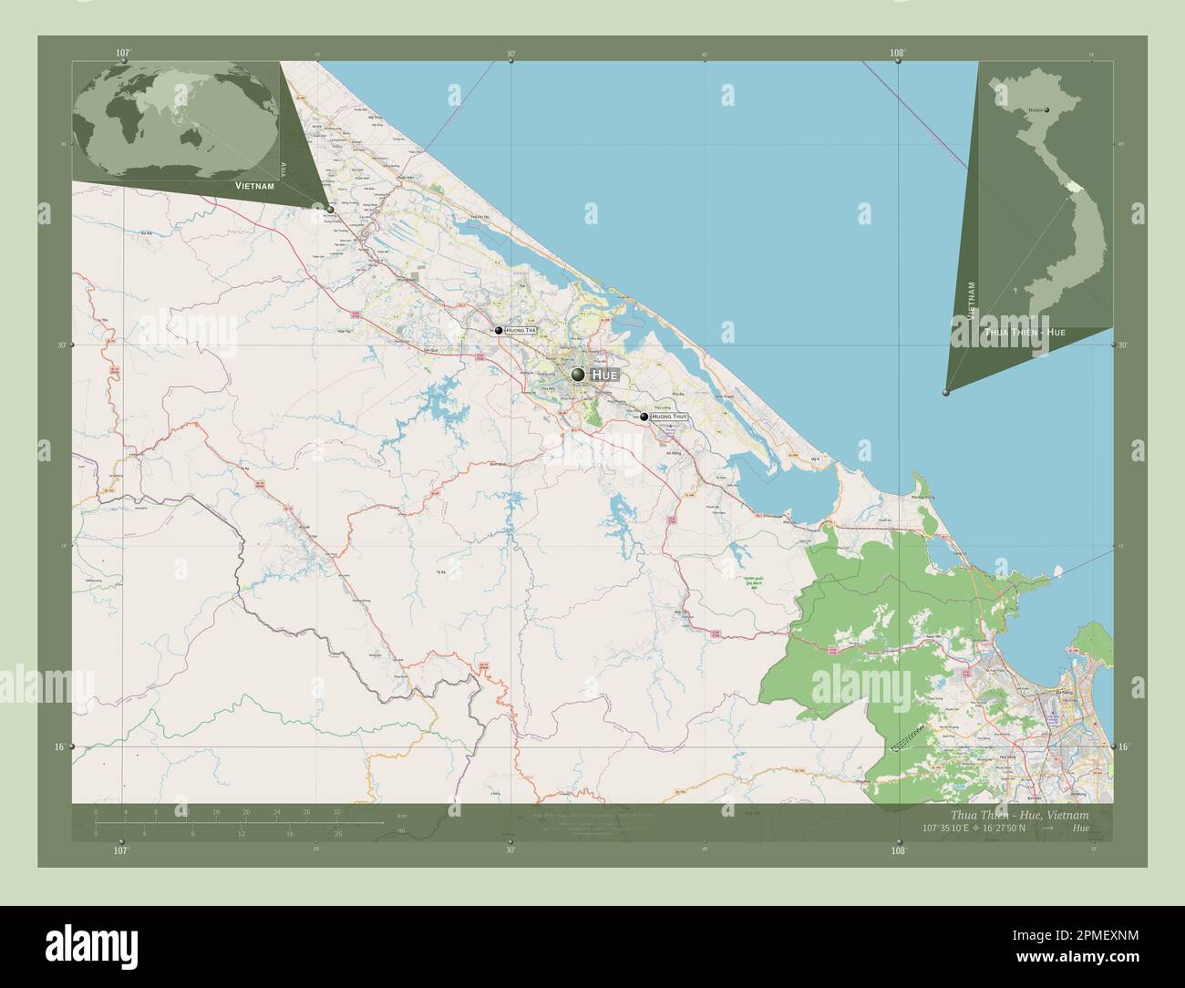 Thua Thien - Hue, province of Vietnam. Open Street Map. Locations and ...