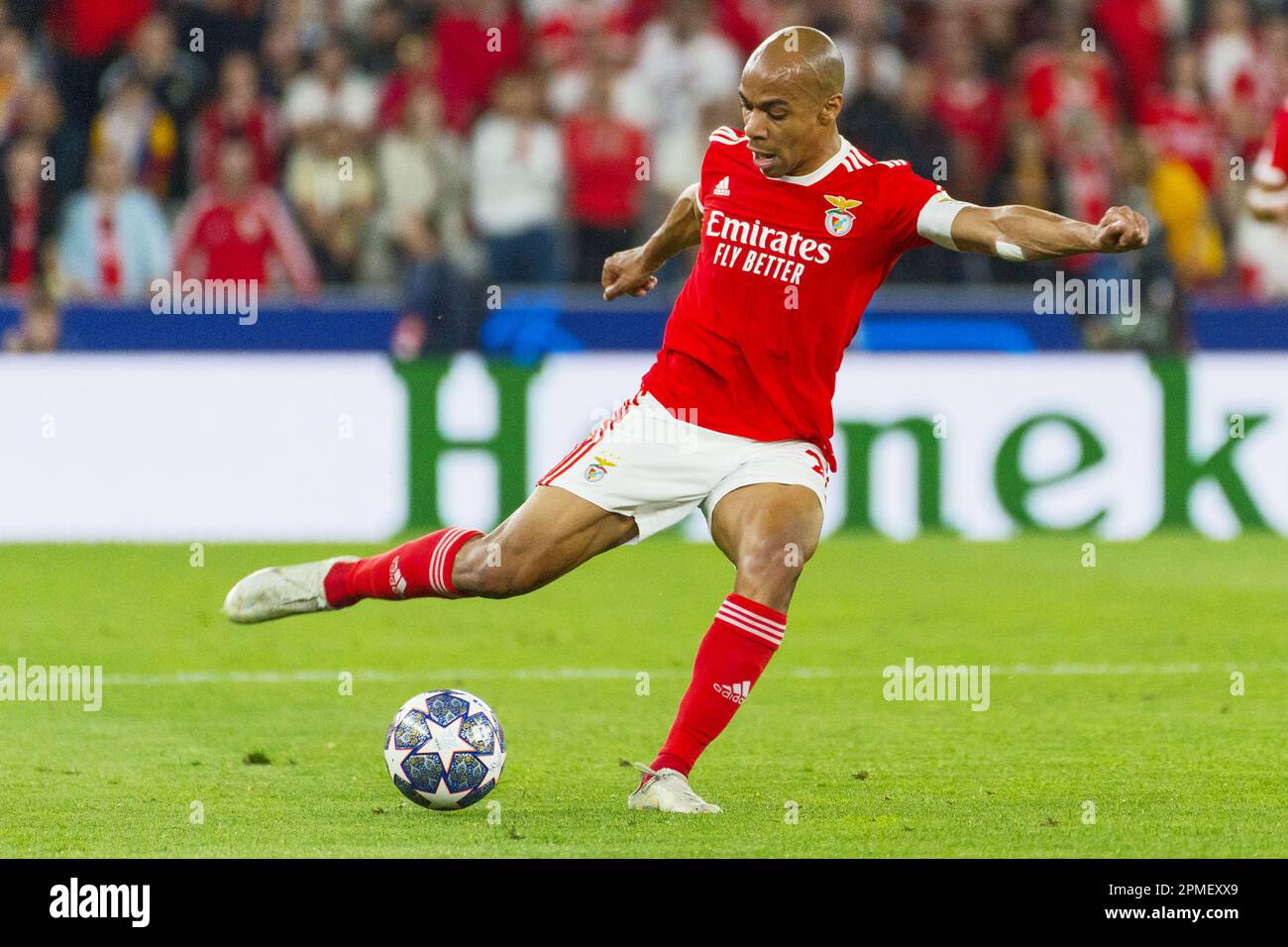Lisbon, Portugal - 11/04/2023, Joao Mario of Benfica during the UEFA ...