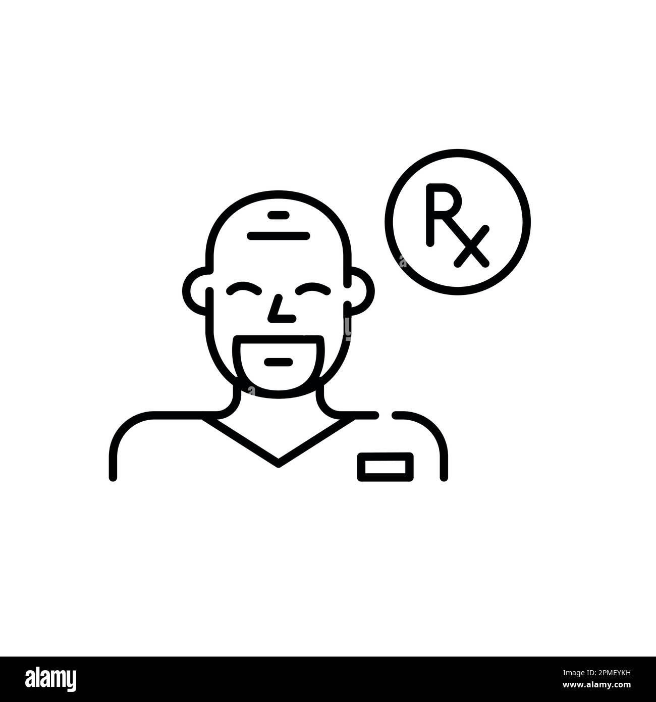 Doctor in uniform with prescription symbol. Pixel perfect, editable ...