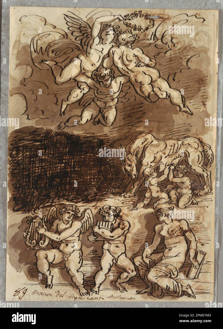Three putti drawing hi-res stock photography and images - Alamy