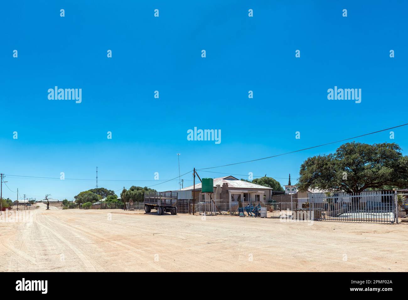 Kenhardt, South Africa - Feb 28 2023: A street scene, with an old house ...