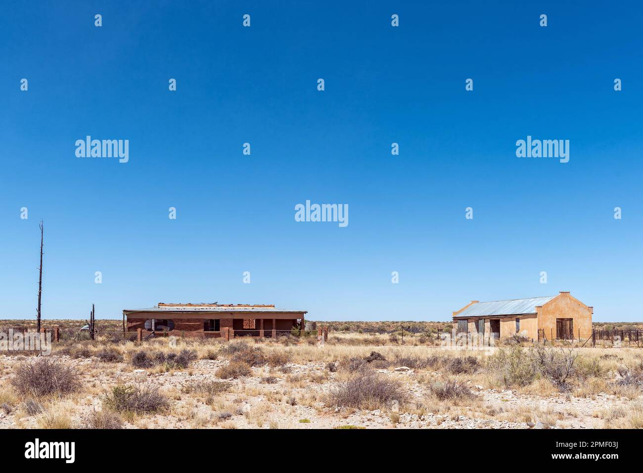 Putsonderwater, South Africa - Feb 28 2023: A old barn and the ruin of ...