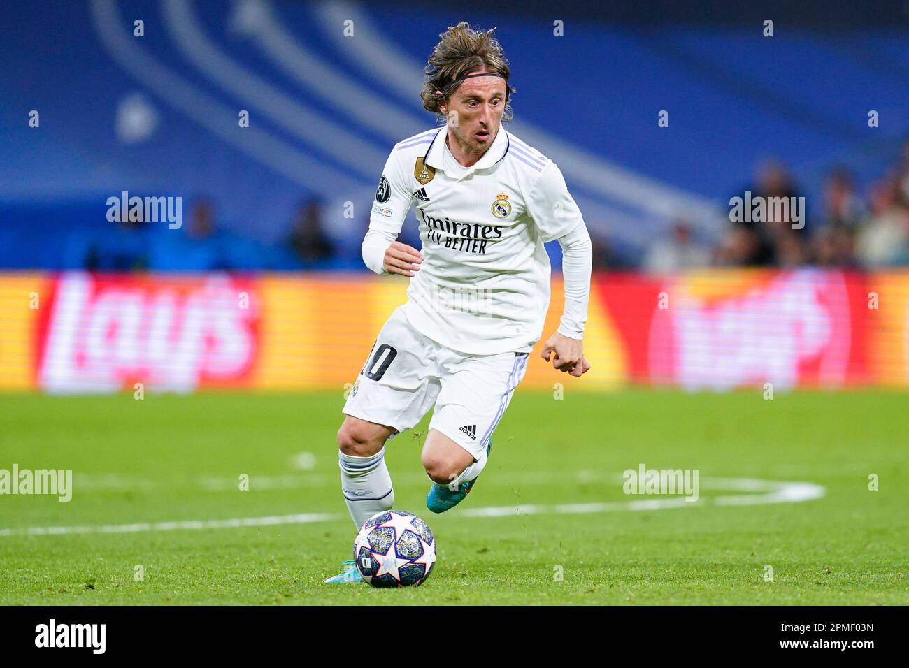 Madrid, Spain. 12/04/2023, Luka Modric of Real Madrid during the UEFA ...