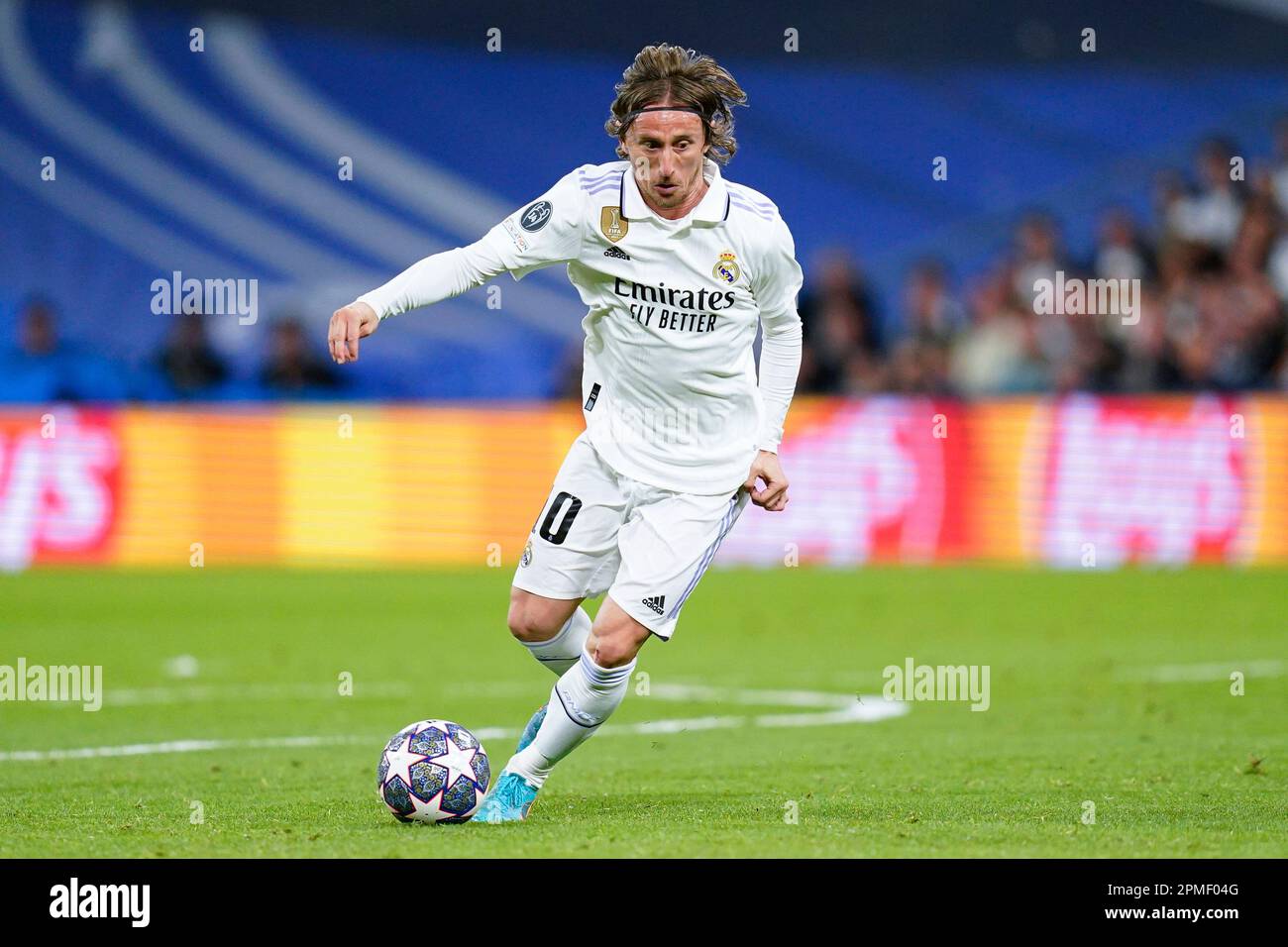 Madrid, Spain. 12/04/2023, Luka Modric of Real Madrid during the UEFA ...
