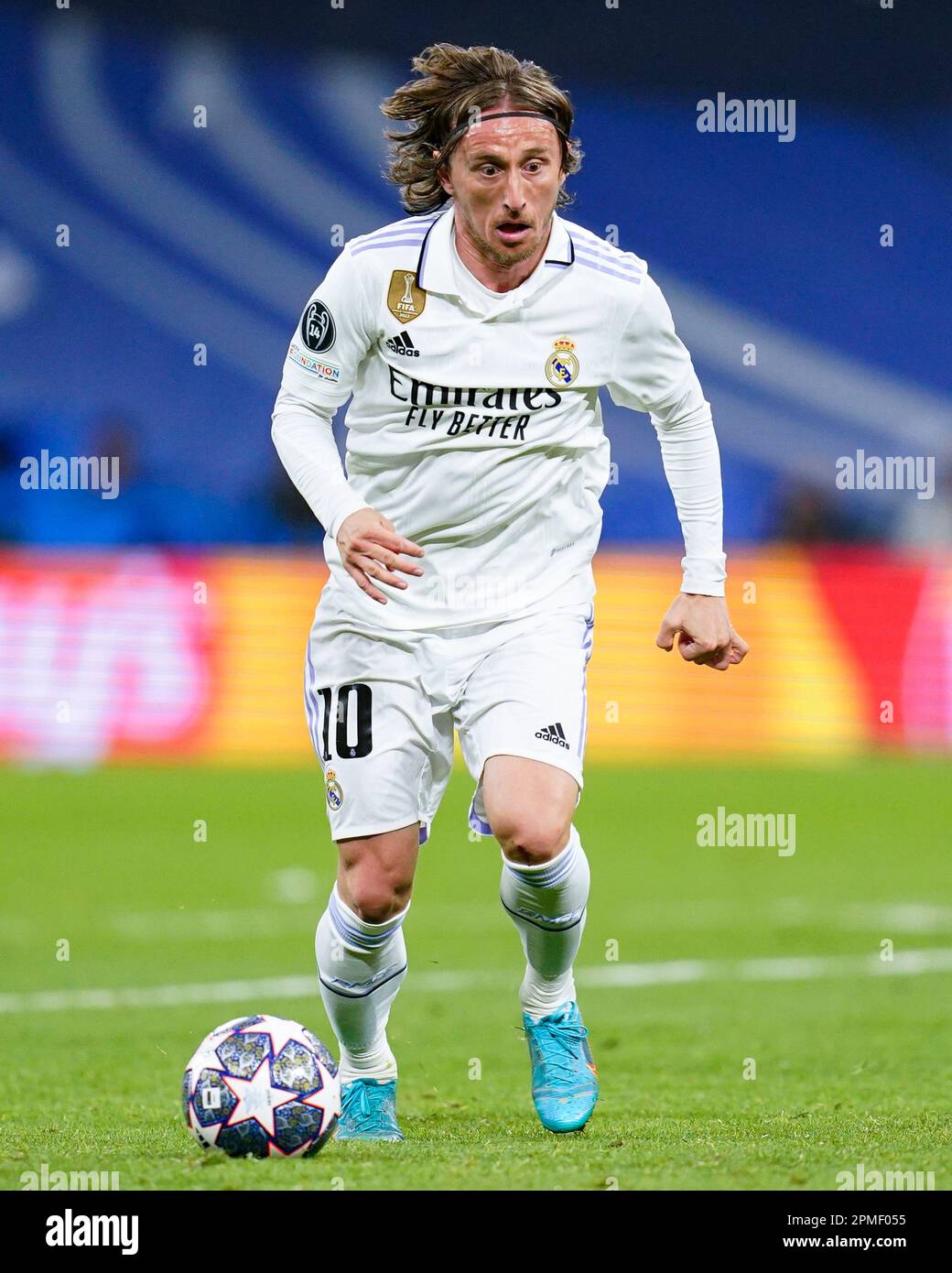 Madrid, Spain. 12/04/2023, Luka Modric of Real Madrid during the UEFA ...