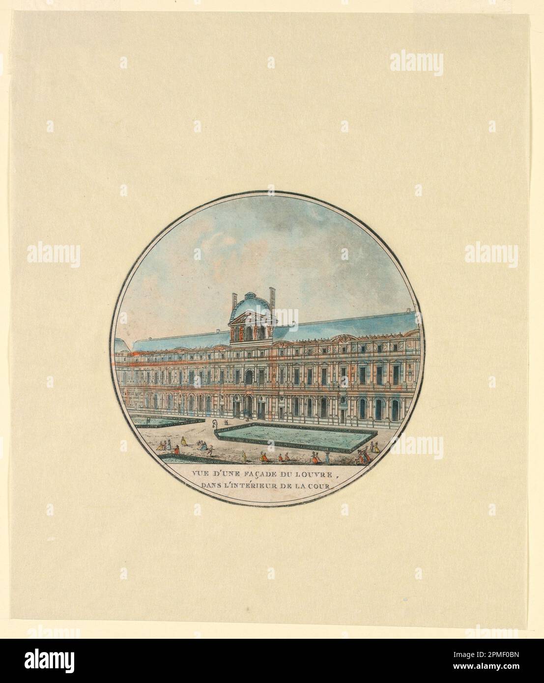 Print, Vue d'une façade du Louvre, dans l'intérieur de la cour; etching ...