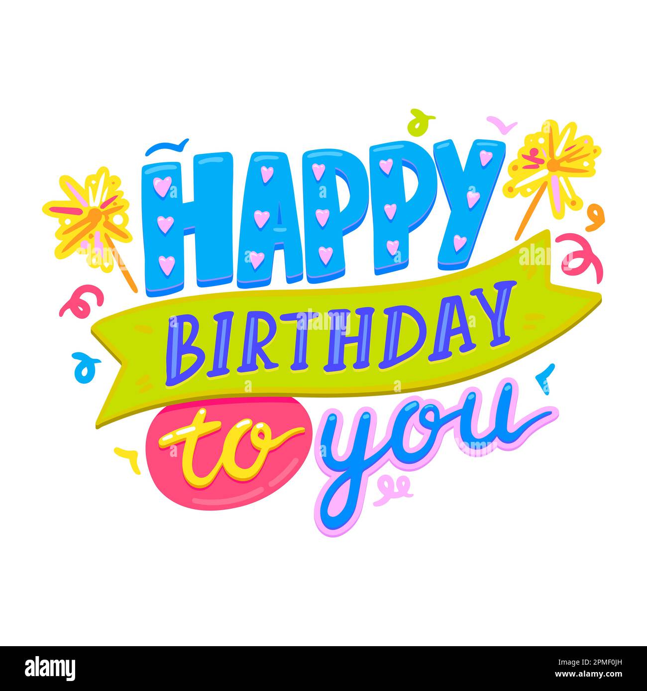 Happy Birthday icon, vector holiday banner with script. Isolated ...