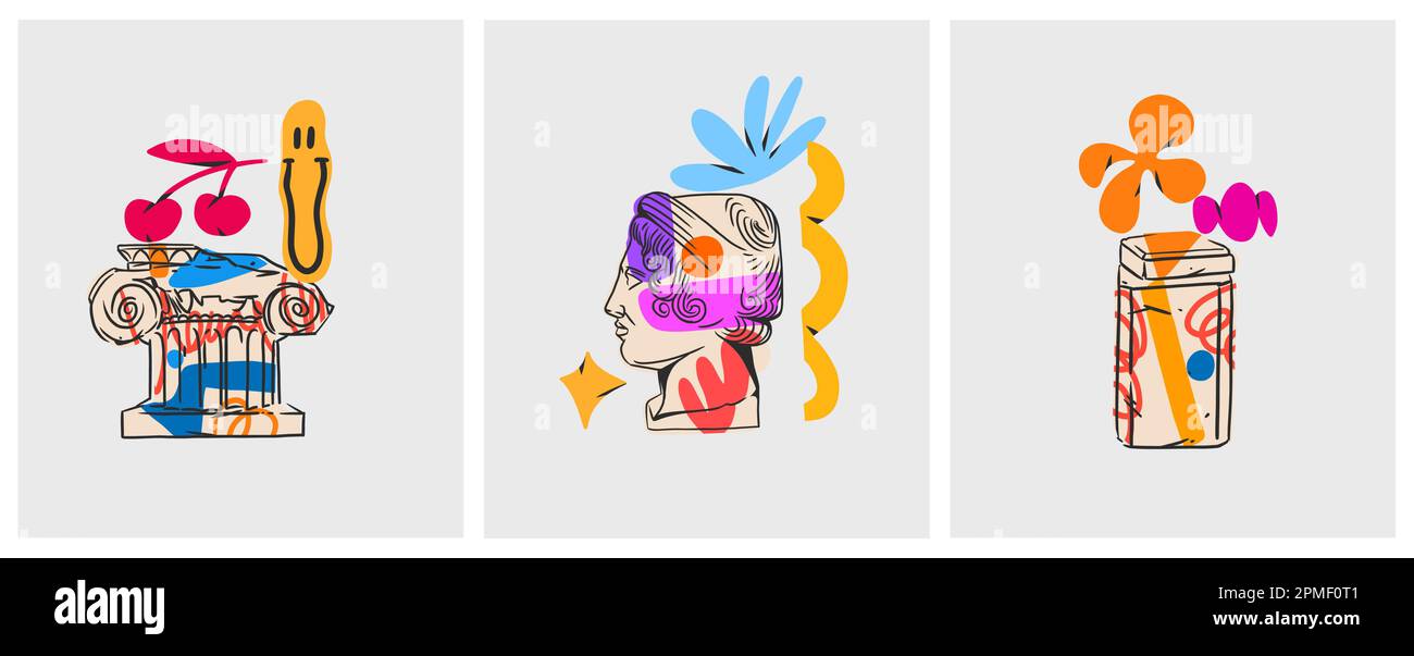 Hand drawn vector abstract outline,graphic,contemporary line greek ...