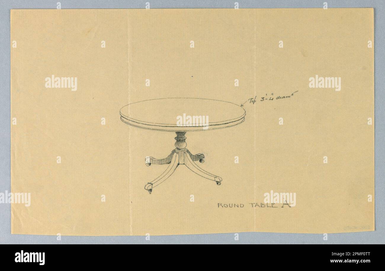 Drawing, Design for Round Table "A"; Designed by A.N. Davenport Co ...