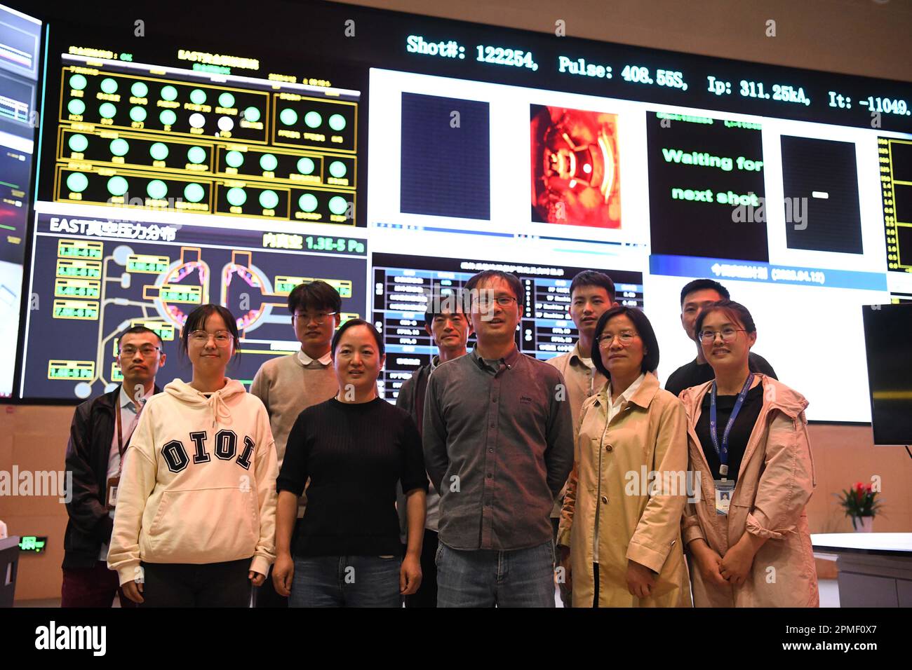 Hefei, China's Anhui Province. 12th Apr, 2023. Researchers pose for a ...
