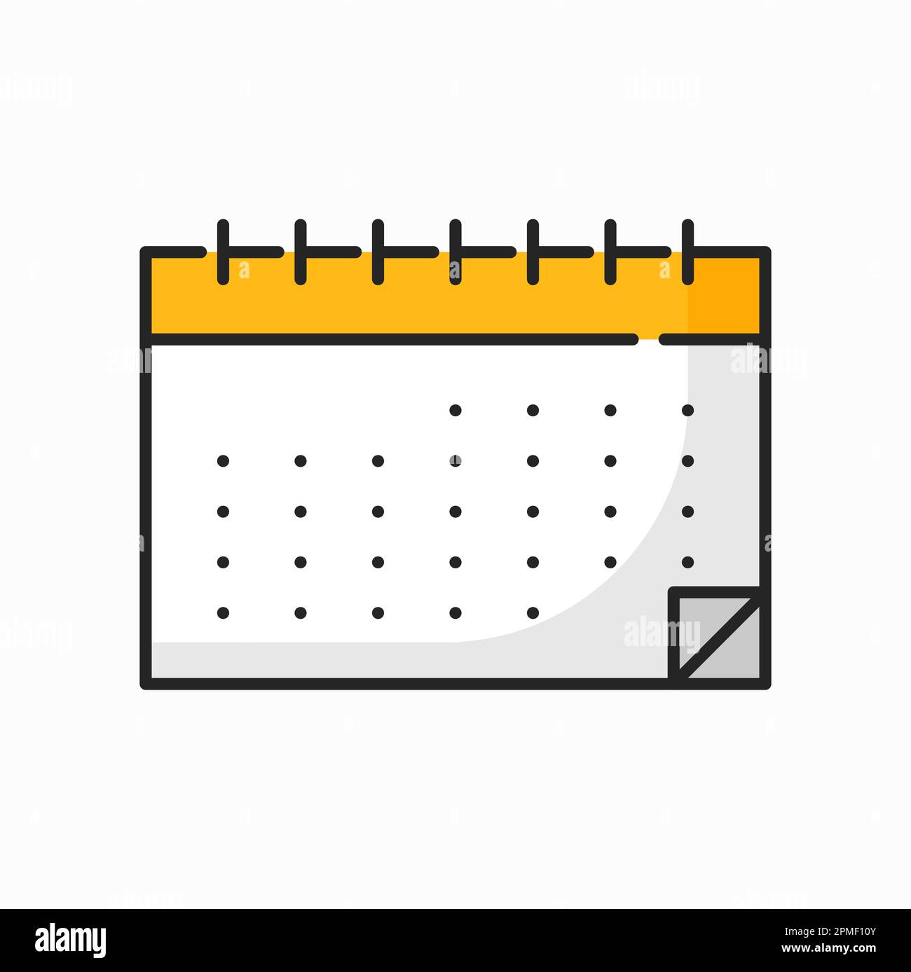 Wall calendar page paper sheet with month schedule. Vector notepad ...
