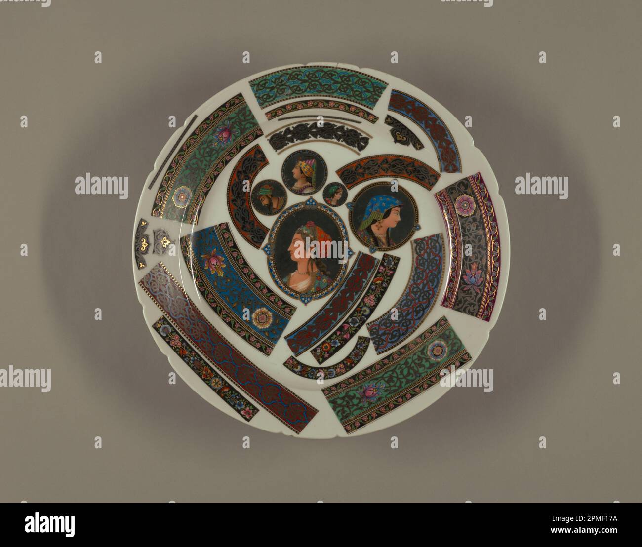 Sample Plate Plate; France; hard paste porcelain, vitreous enamel, gold ...