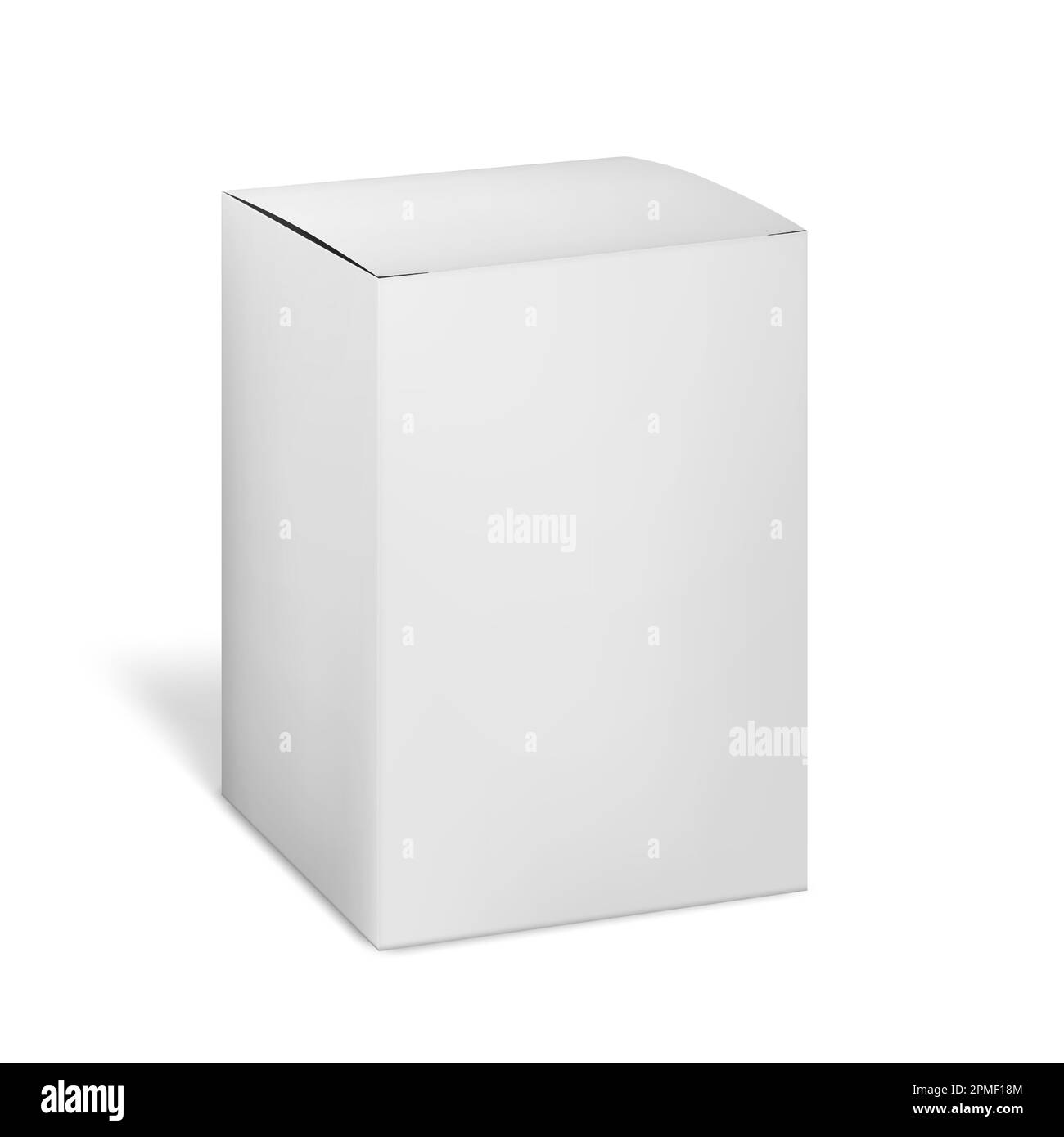 Blank carton box isolated on white background, vector mockup. Paper ...