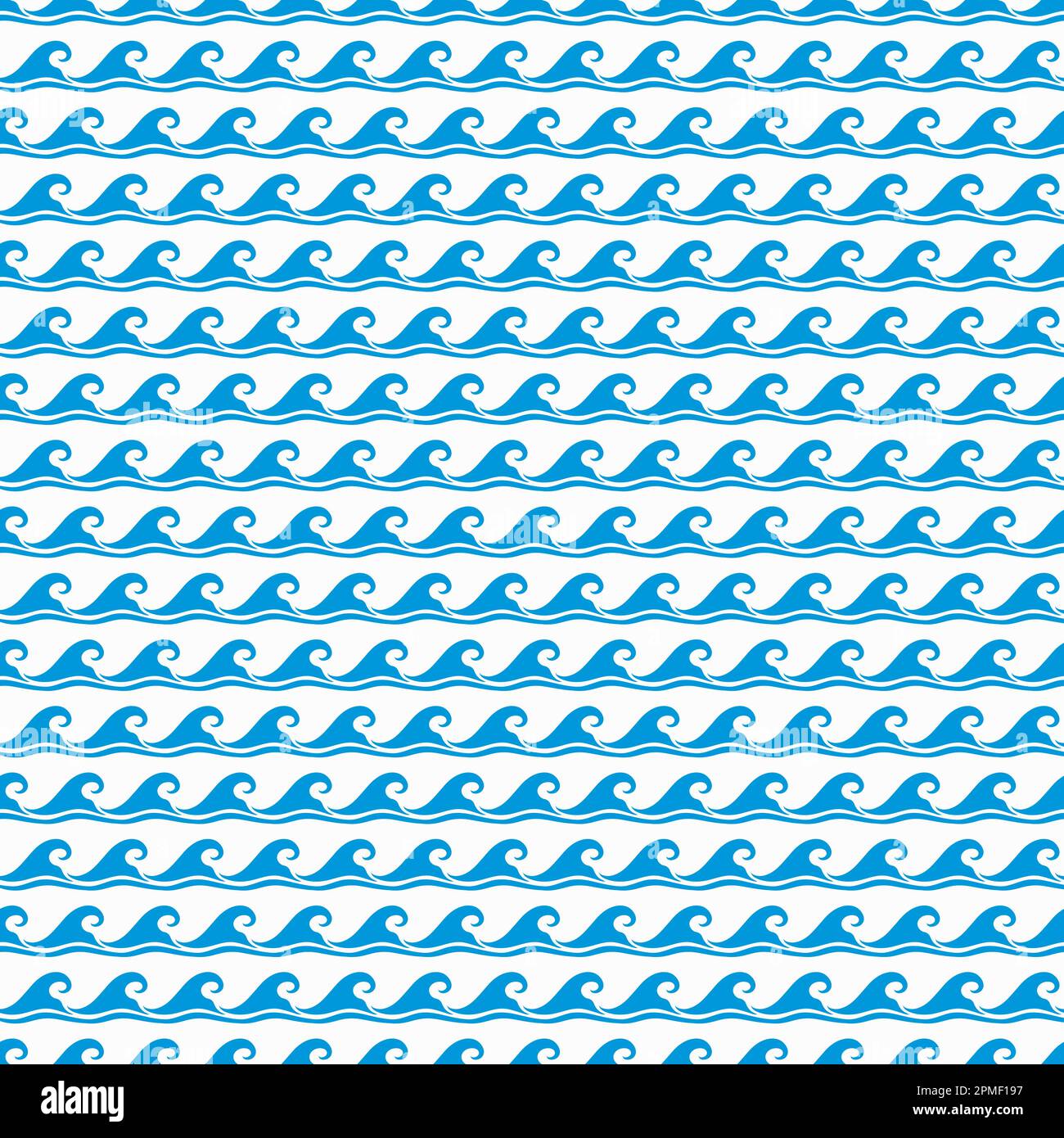 Ocean and sea water blue waves seamless pattern. Wavy marine vector ...
