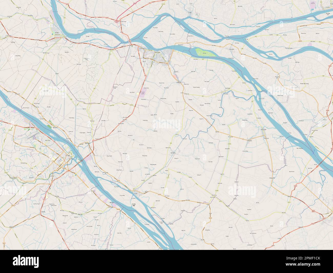 Vinh Long, province of Vietnam. Open Street Map Stock Photo - Alamy