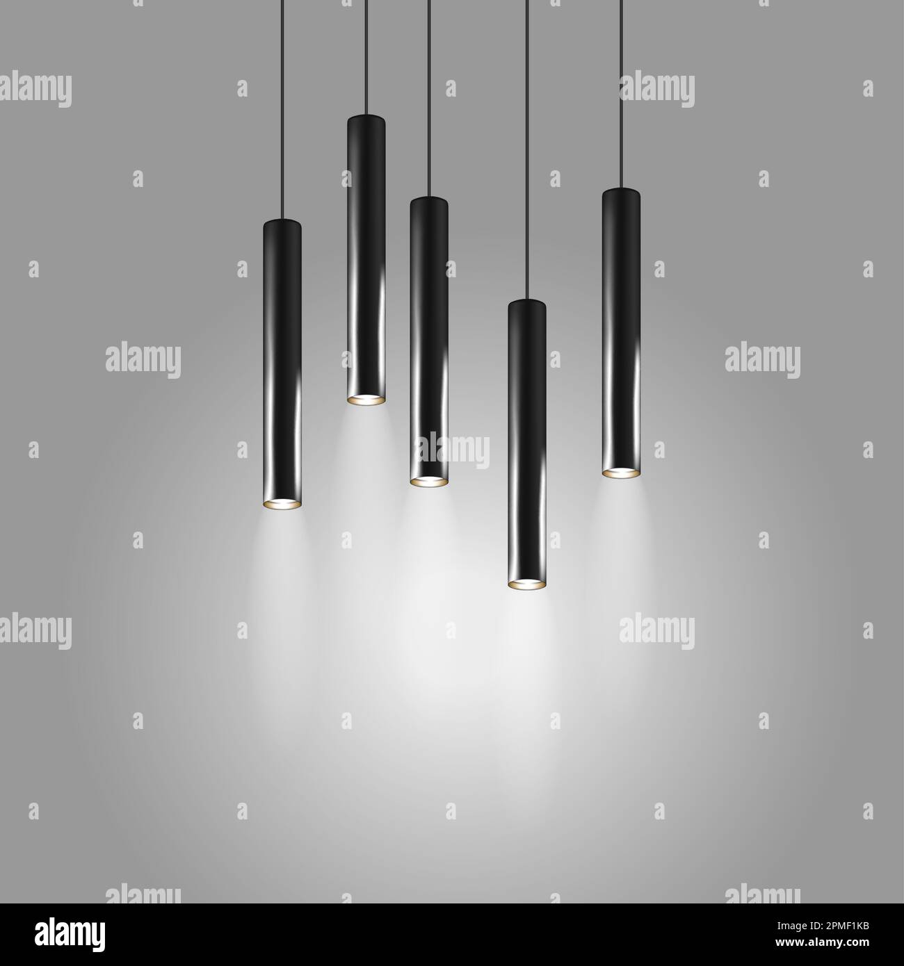 Hanging pendant long tube shaped lamps. Modern interior light ...