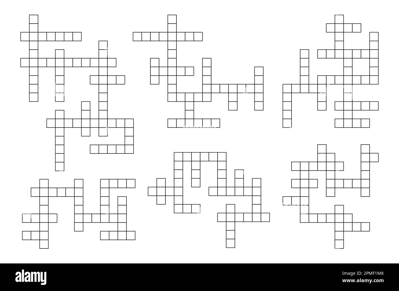 Crossword quiz, find word riddle grids collection. Vocabular game, text ...