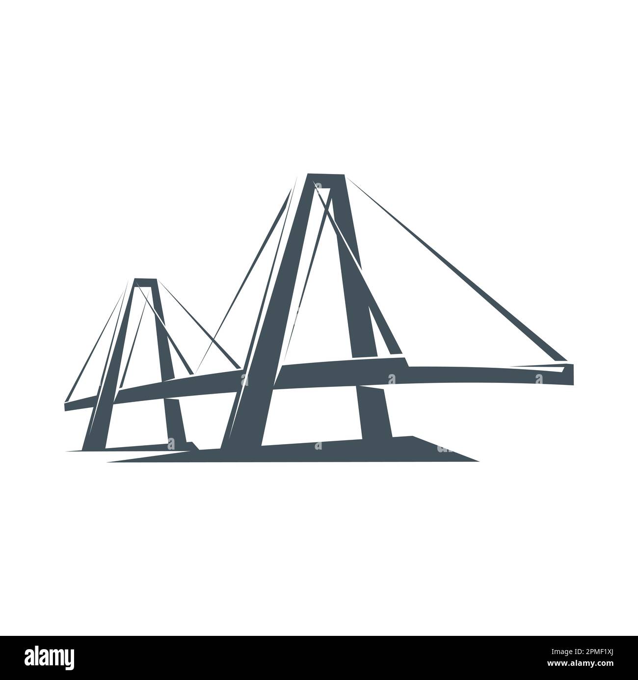 Bridge icon, construction building, trade business and transportation ...
