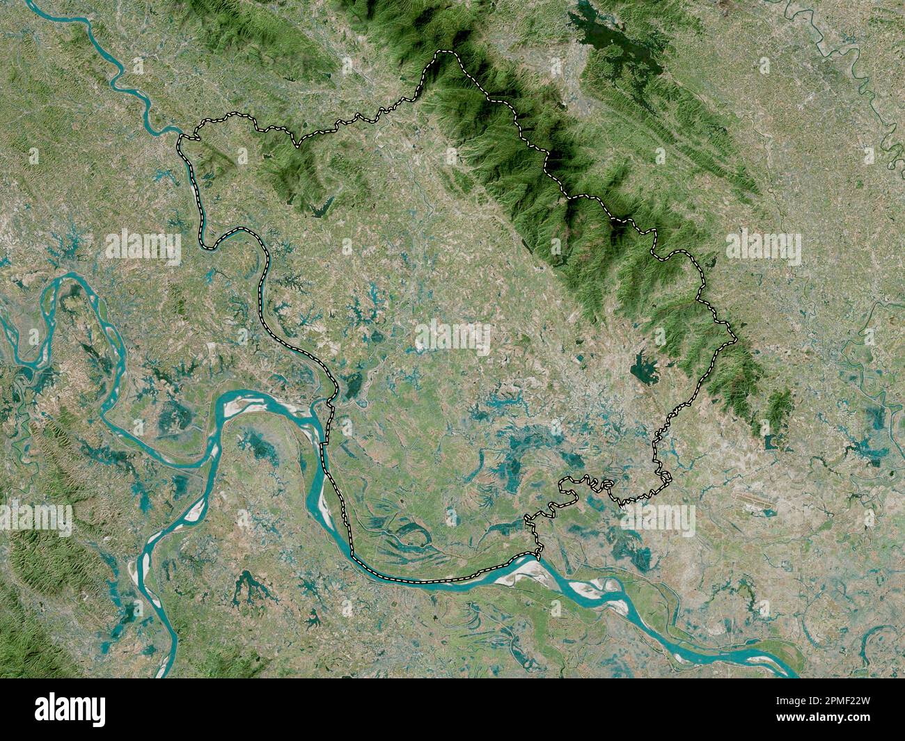 Vinh Phuc, province of Vietnam. High resolution satellite map Stock ...