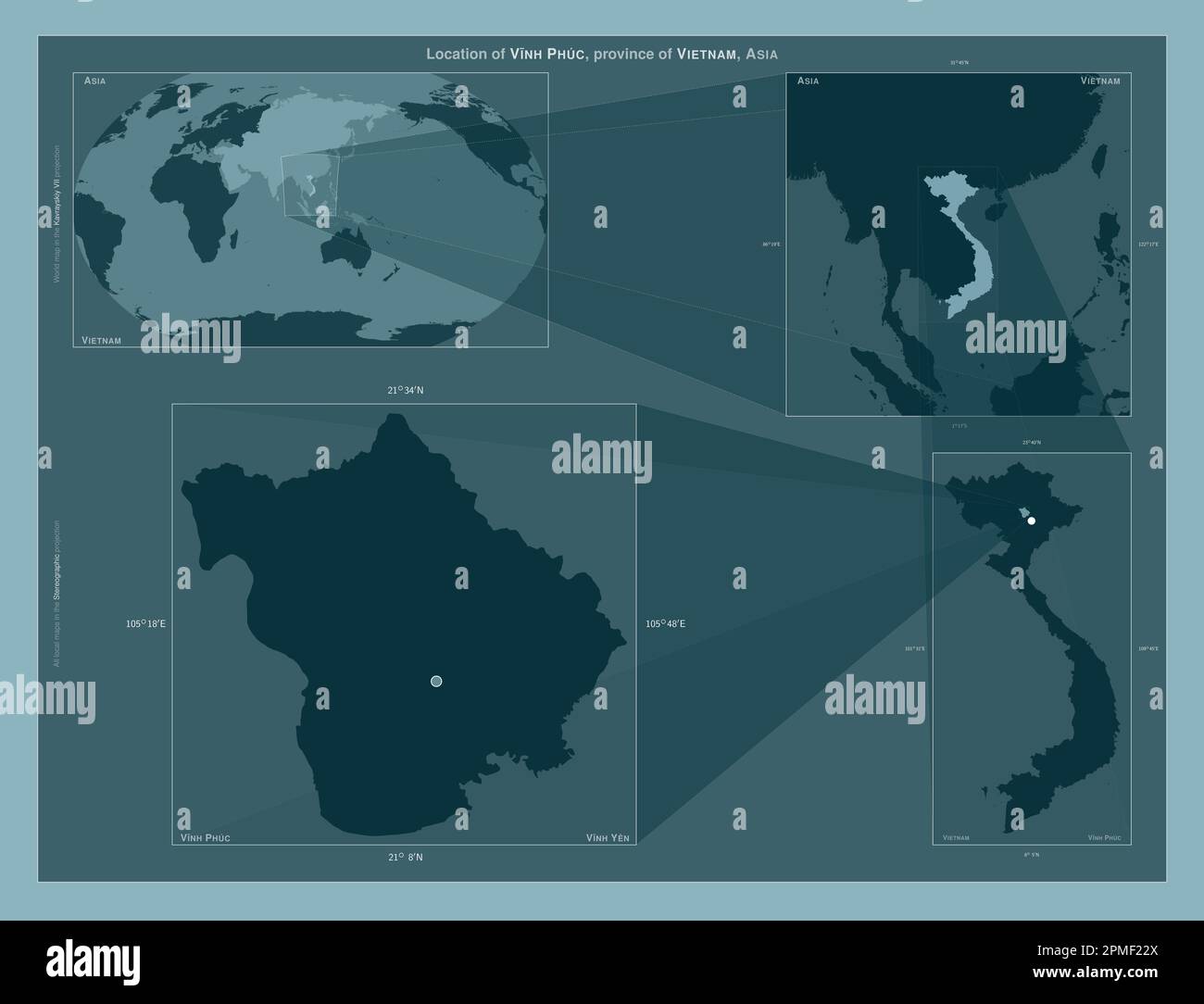 Vinh Phuc, province of Vietnam. Diagram showing the location of the ...