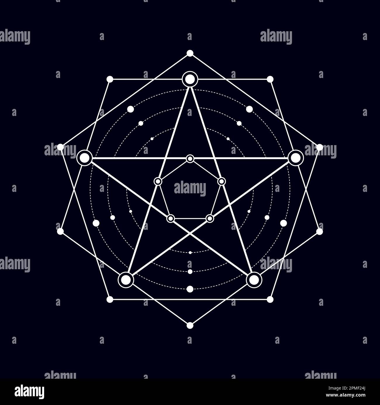 Sacred shape, geometry mystical esoteric symbols. Vector magic aztec ...