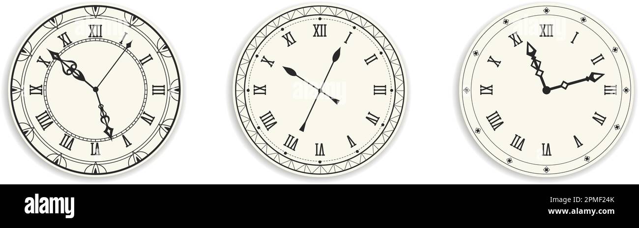 Old clocks and watches with vintage look design Stock Vector Image ...