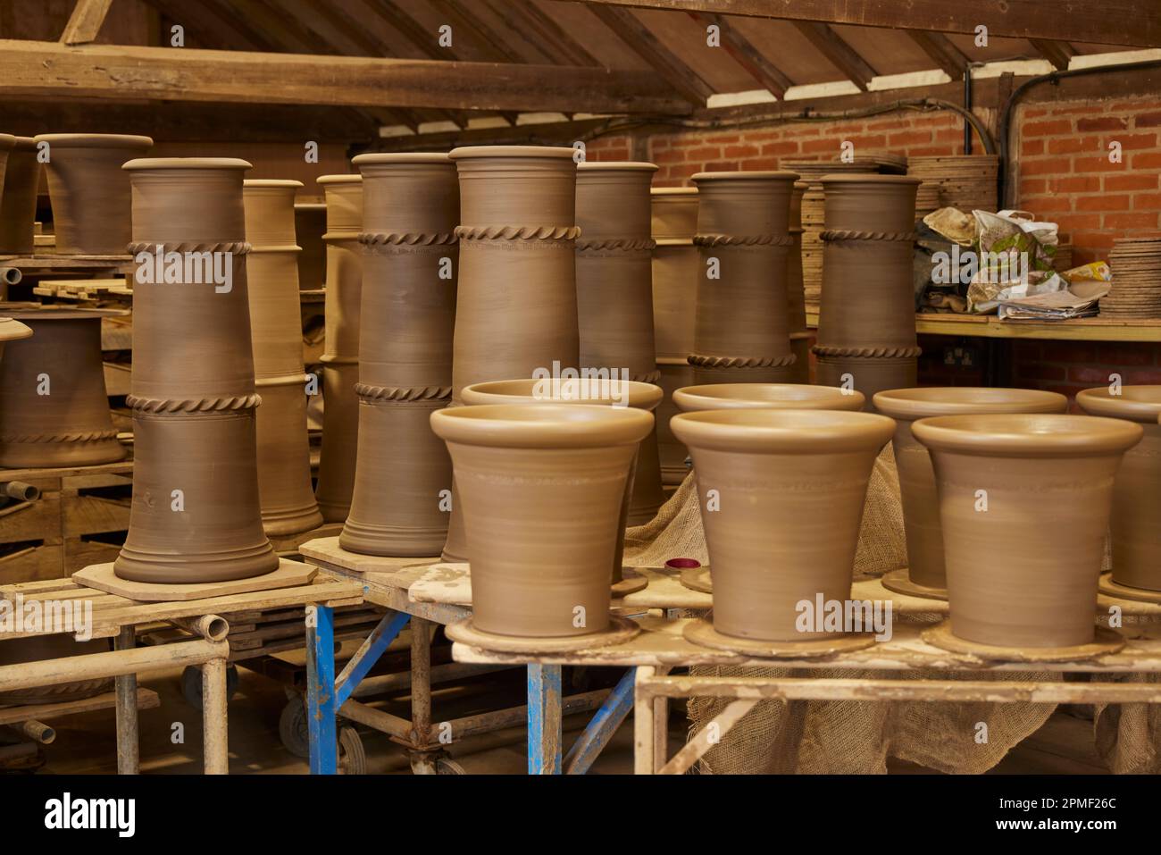 A selection of large pots handmade in a potterÕs studio Stock Photo - Alamy