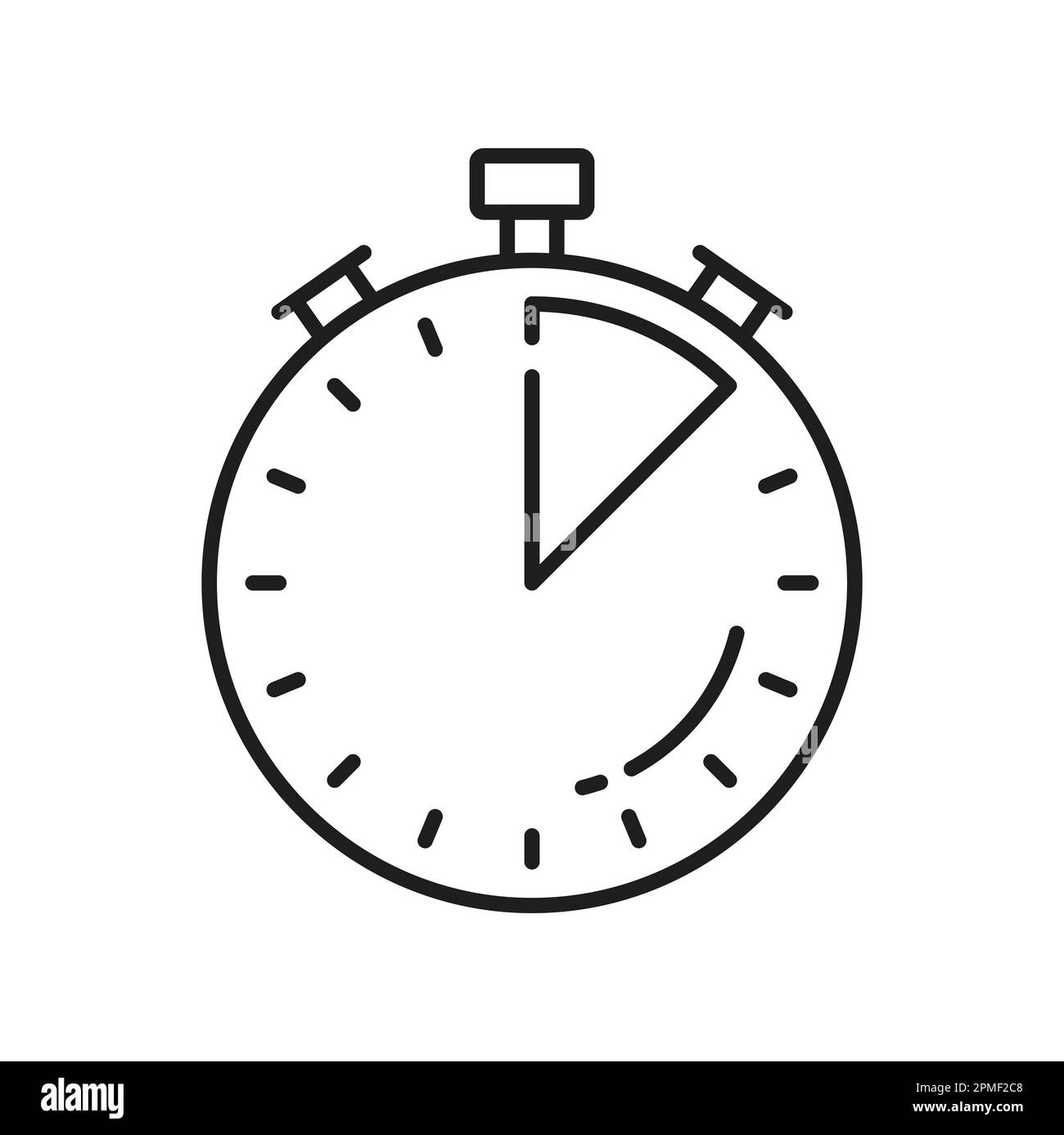 Chronometer outline icon. Stopwatch clock timer. Vector time measuring ...